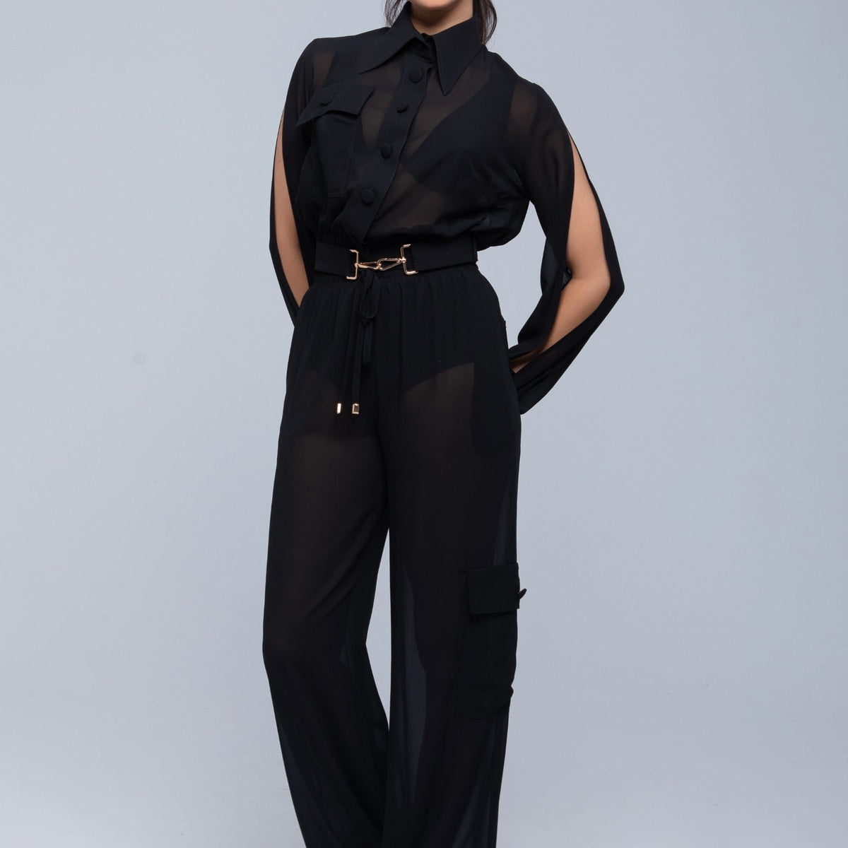 Sheer Pants – Lightweight Wide-Leg Cover-Up with Belt – FIERCE ...